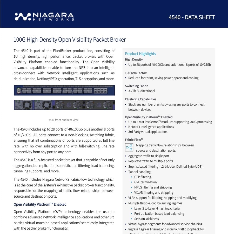 4540 Advanced Packet Broker